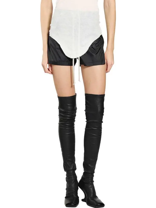 Rick Owens Concordians Nylon Mini Shorts - Black