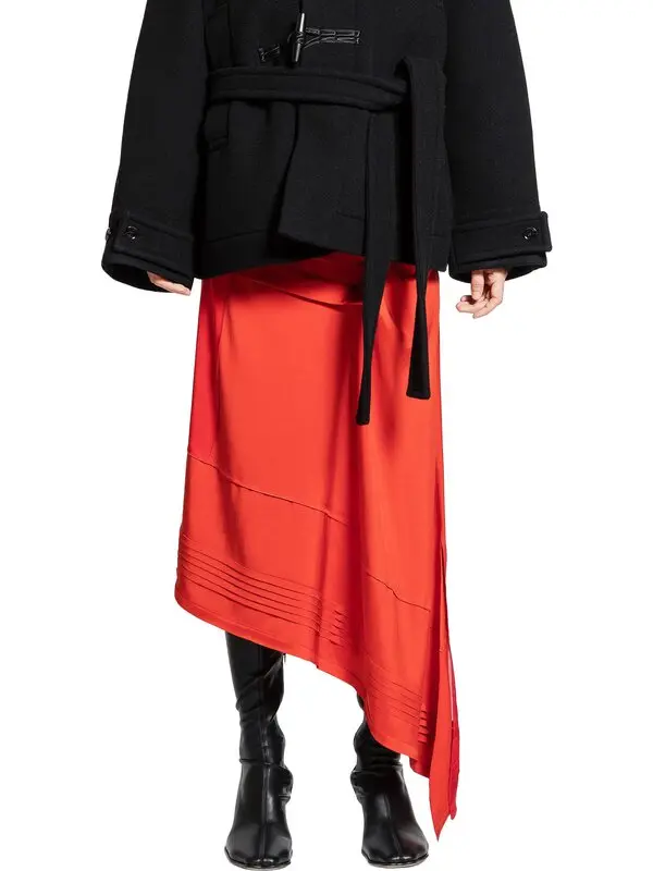 LEMAIRE Pleated Draped Skirt - Red