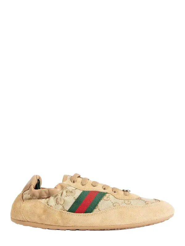 Gucci Gg Canvas & Suede Shift Trainers - Beige