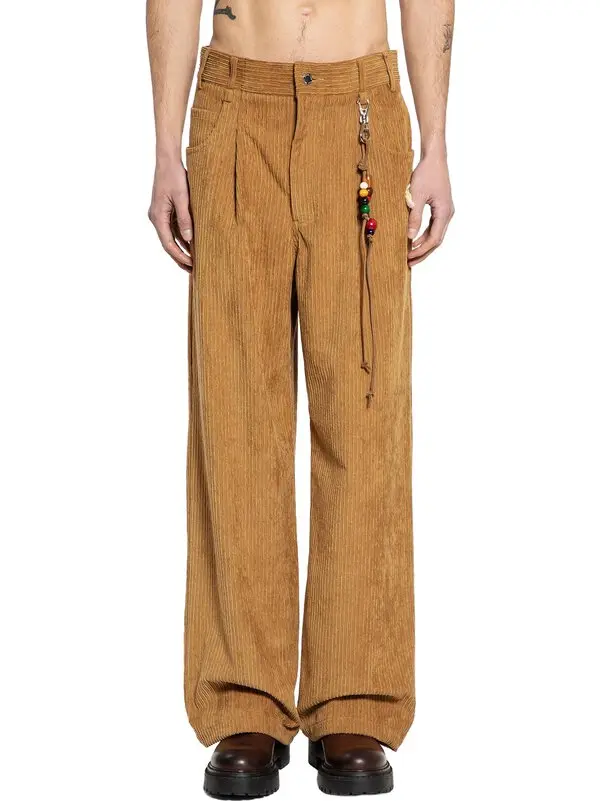 SONG FOR THE MUTE Corduroy Wide Leg Jeans - Beige