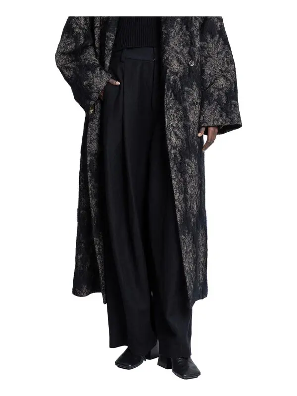 UMA WANG Linen And Wool Tailored Straight-leg Pants - Black