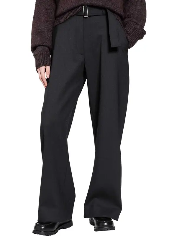Studio Nicholson Sculptural Compact Viscose Blend High-waisted Doring Pants - Black