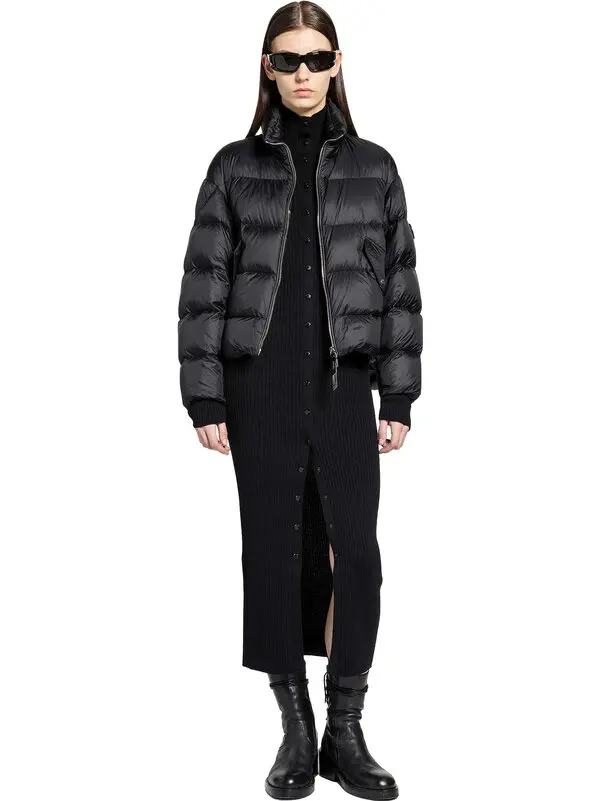 Moncler Ee72 Collaboration Ribbed Wool Turtleneck Maxi Dress - Black
