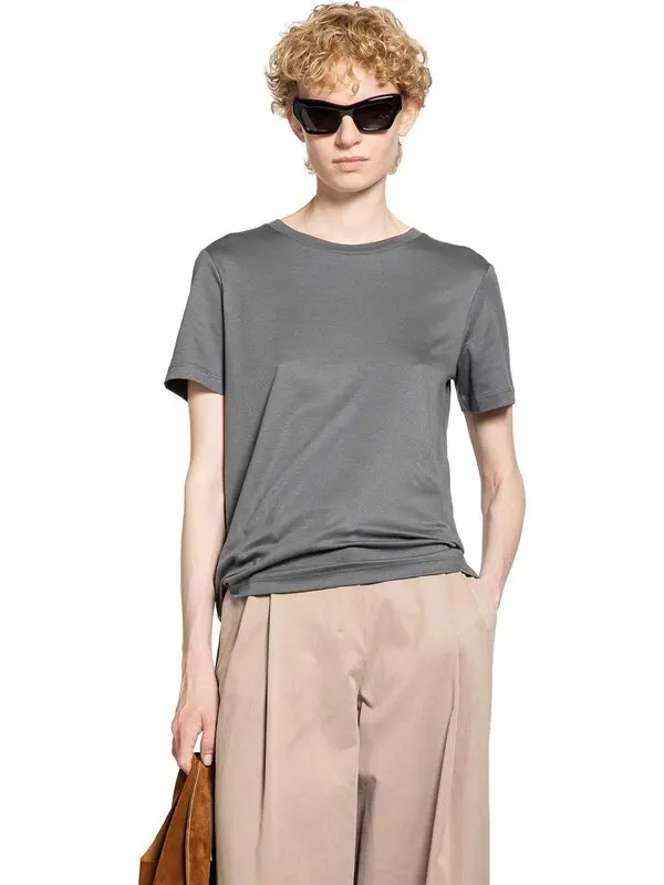 Max Mara Short Sleeve Cotton Modal Shirt - Grey