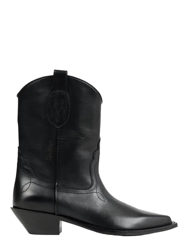 SONORA Frisco Western Leather Ankle Boots - Black
