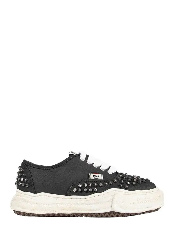 Mihara Yasuhiro Studded Canvas Low Top Sneakers - Black