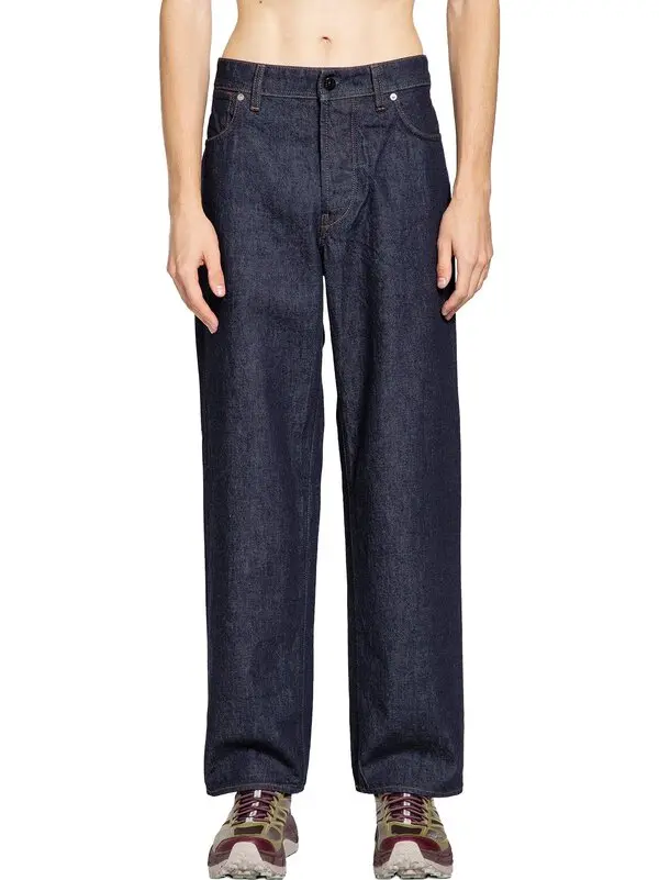 Stone Island Straight Leg Denim Jeans With Logo Patch - Blue