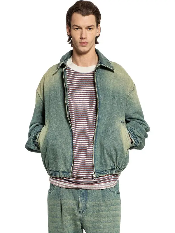 SONG FOR THE MUTE Padded Denim Jacket - Blue