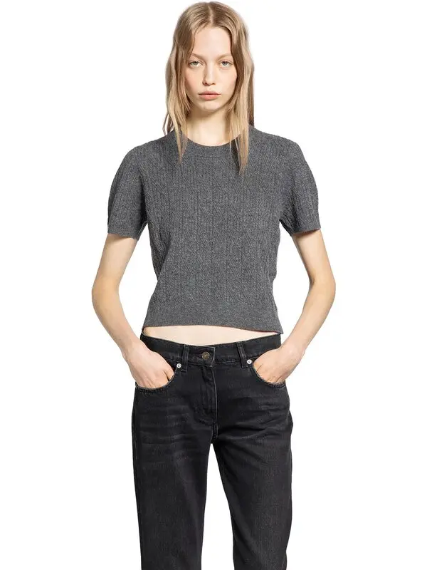THE GARMENT Como Mini Rib Wool Knit Tee - Grey