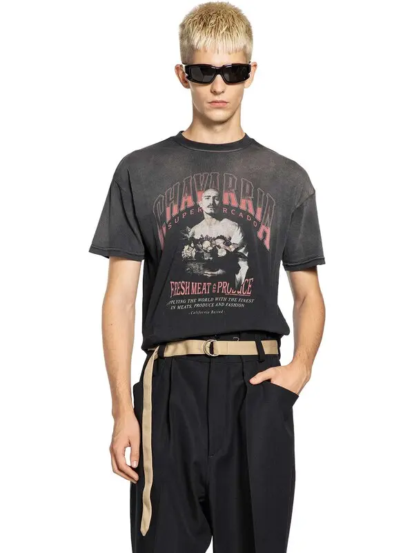 WILLY CHAVARRIA San Chachi Cotton T-shirt Graphic - Black