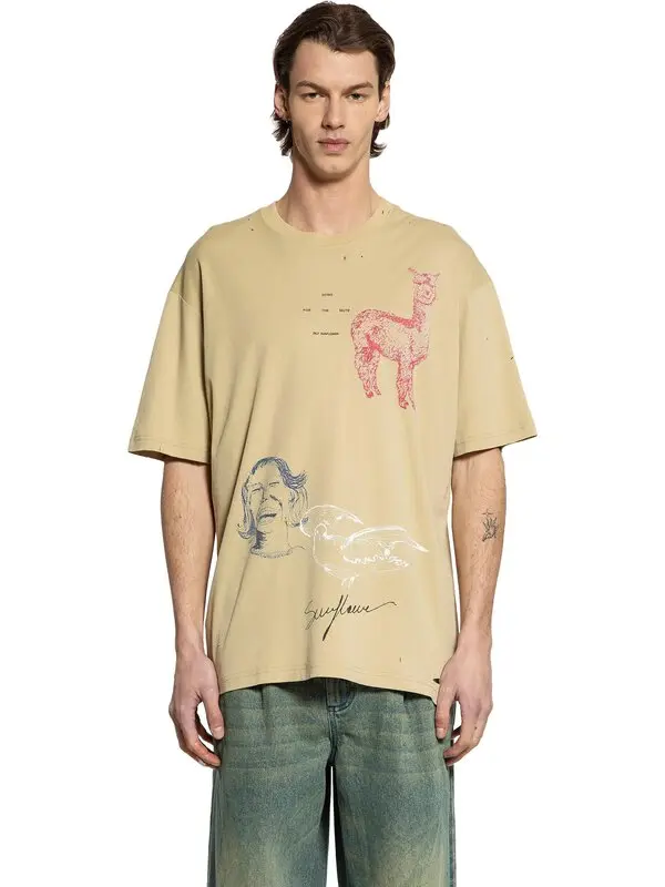 SONG FOR THE MUTE Sketchbook Oversized Tee - Beige