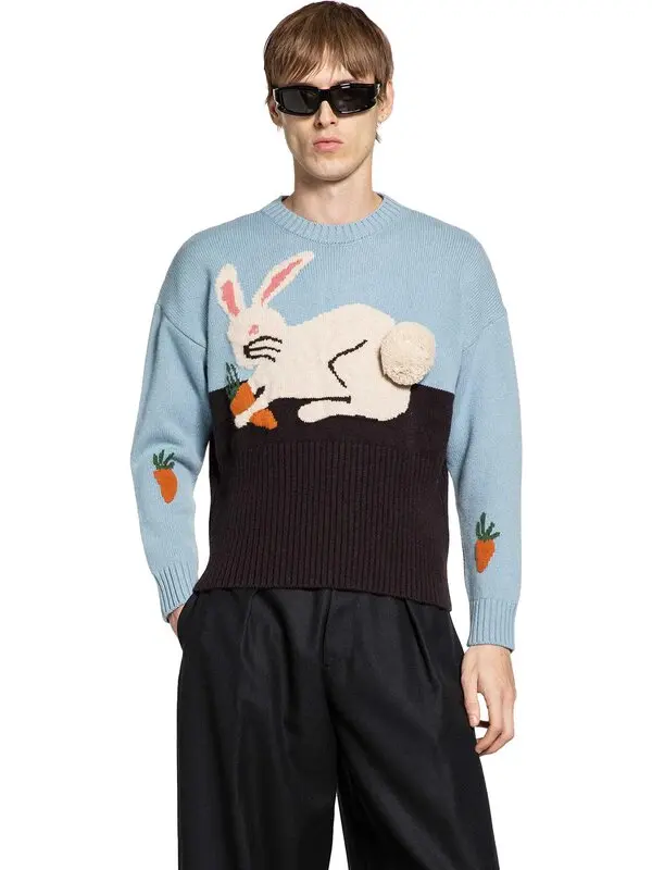 S.S.DALEY Hector Wool Intarsia Bunny Sweater - Multicolor