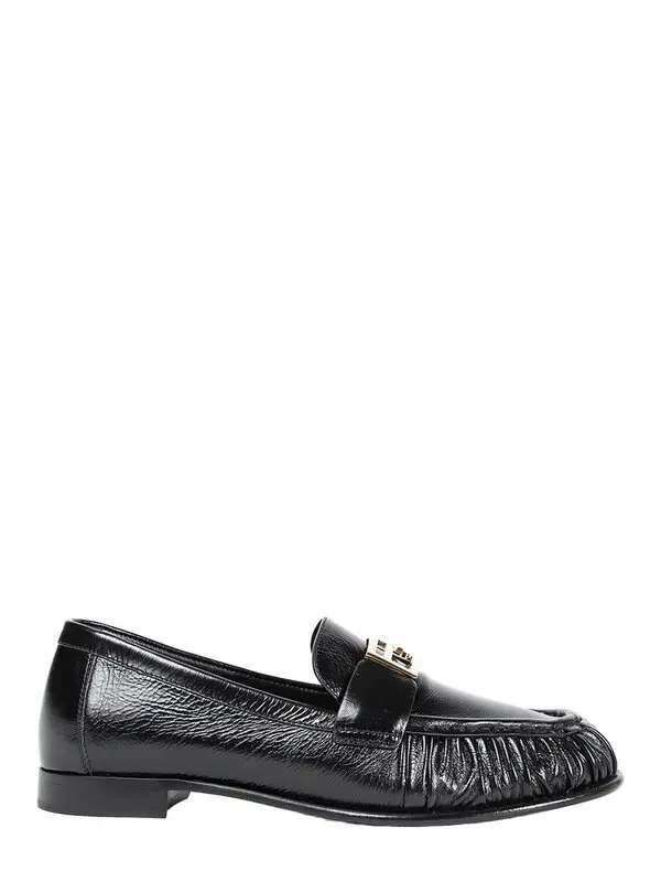 Fendi Nappa Leather Loafers With Ff Detail - Black