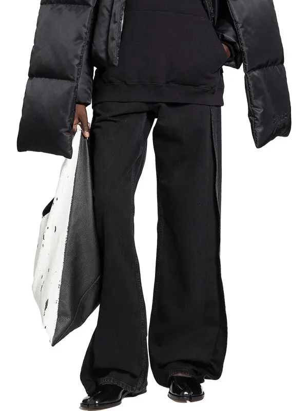 MAISON MARGIELA Straight Leg Deconstructed Jeans - Black