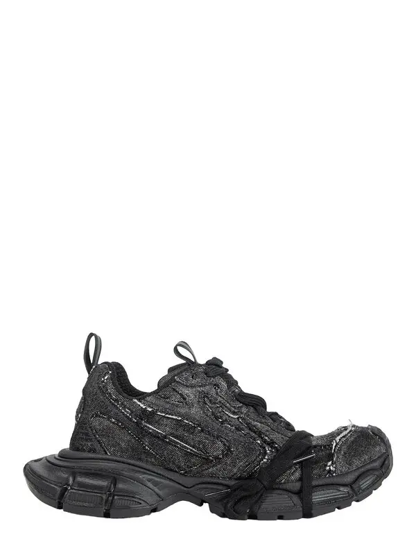 Balenciaga 3xl Sneakers In Distressed Denim - Black