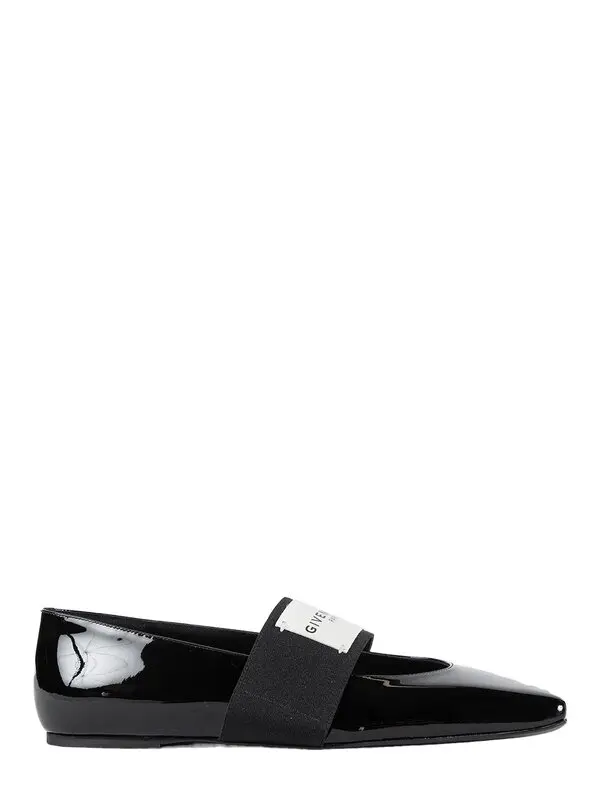 Givenchy Sliced Square Ballerinas In Patent Leather - Black
