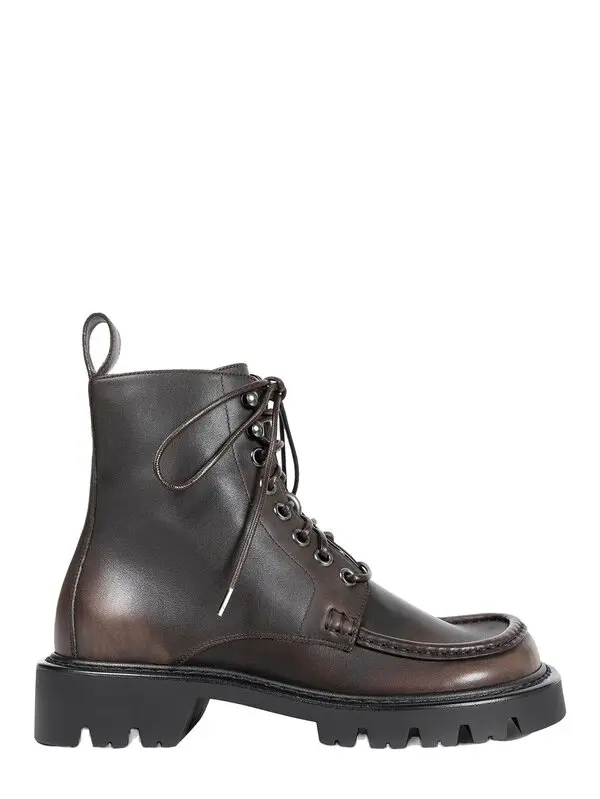 Loewe Sierra Combat Ankle Boots - Brown