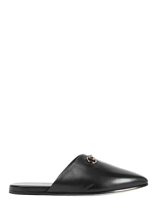 Gucci Nappa Leather Horsebit Mules - Black