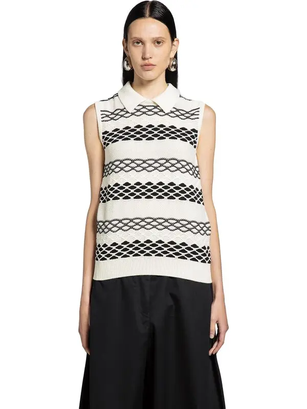 Loewe Jacquard Knit Vest - Black&white