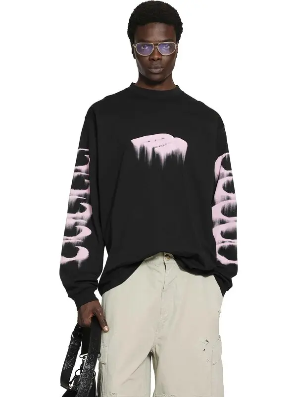 Balenciaga Wet Brush L/s T-shirt - Black