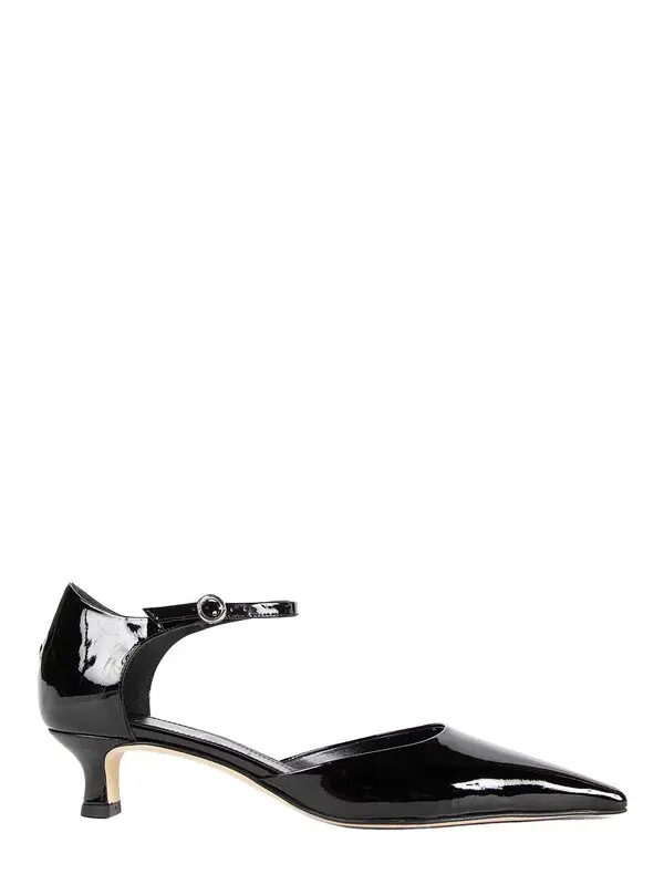 AeydĒ Tillie Patent Calf Leather Kitten Pumps - Black