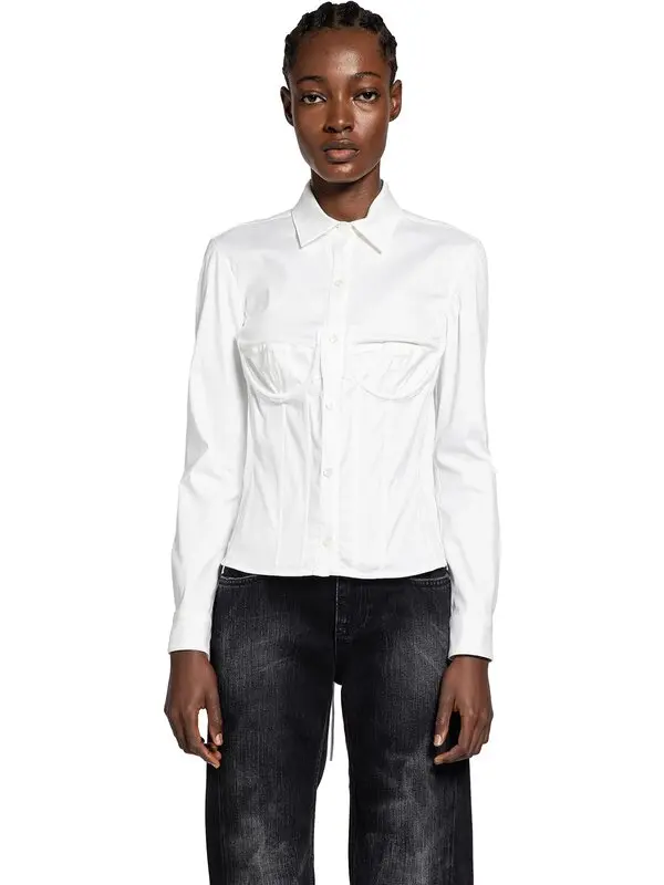 Balenciaga Long Sleeved Corseted Shirt - White