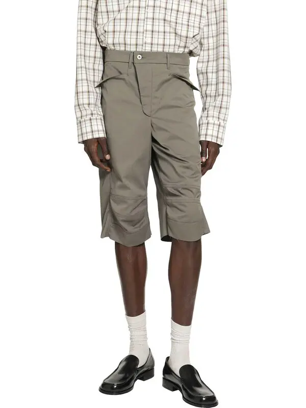 BRYAN JIMENEZ Cotton Canvas Utility Shorts - Brown