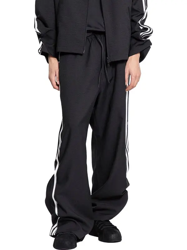 Y3 Wide Leg Jersey Track Pants - Black