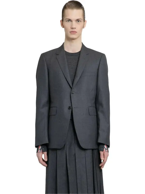 Thom Browne Super 120's Twill Classic Sports Blazer - Grey