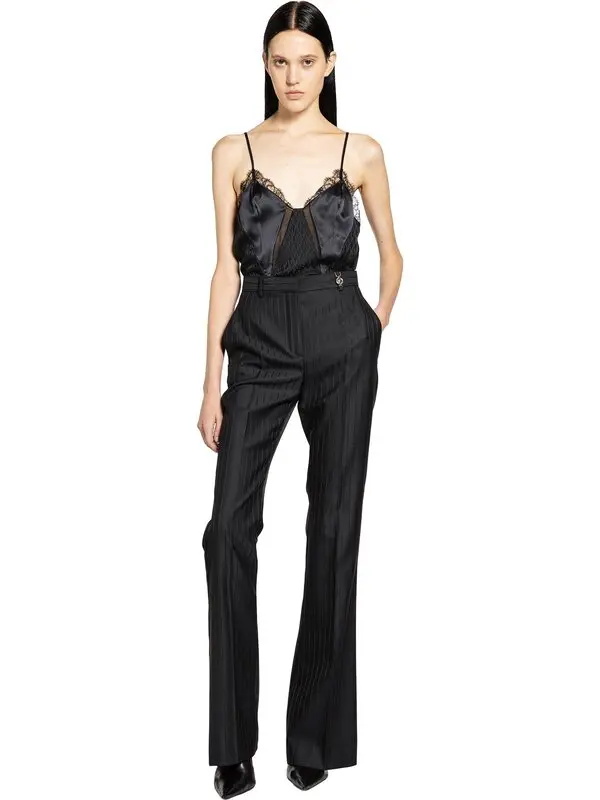 Versace V All Over Jacquard Silk Bodysuit - Black