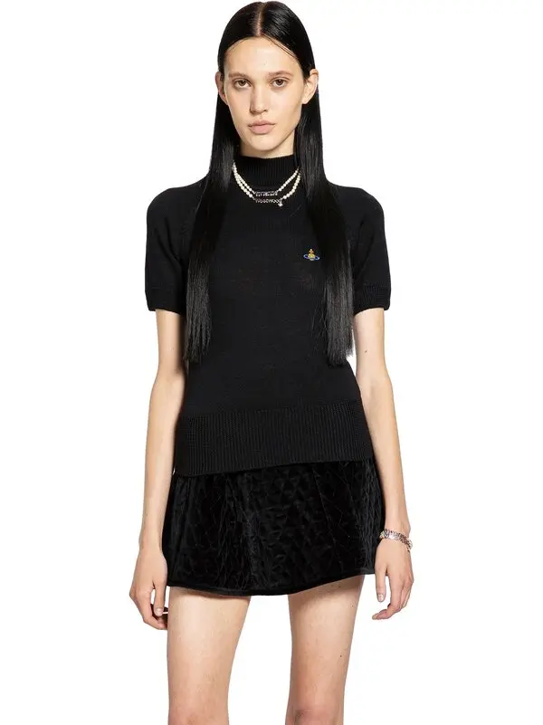 VIVIENNE WESTWOOD Bea Turtleneck Top Wool Knit - Black