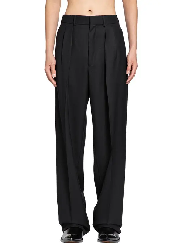 TOM FORD Double Pleat Trousers In Broken Twill - Black