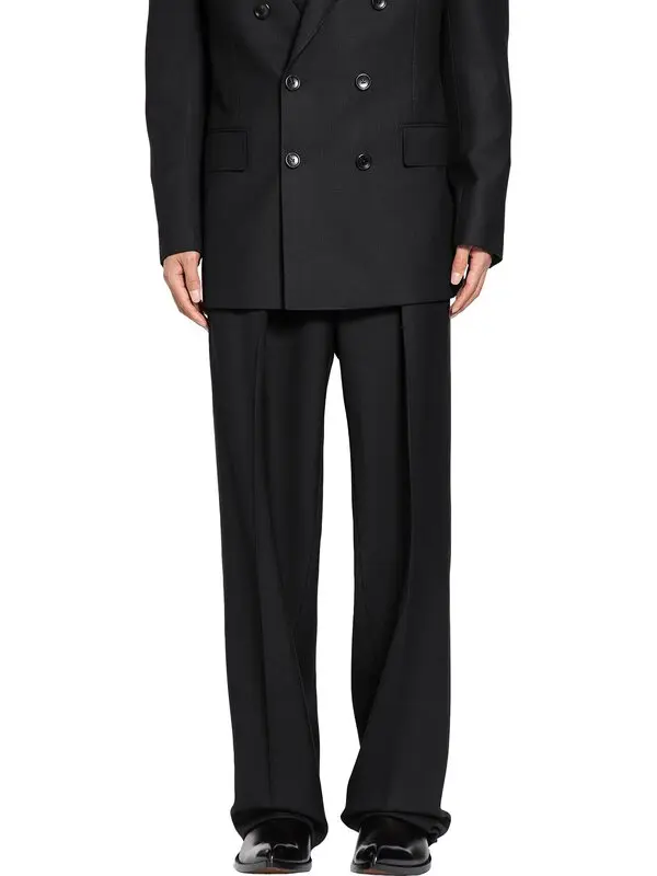 TOM FORD Double Pleat Trousers In Broken Twill - Black