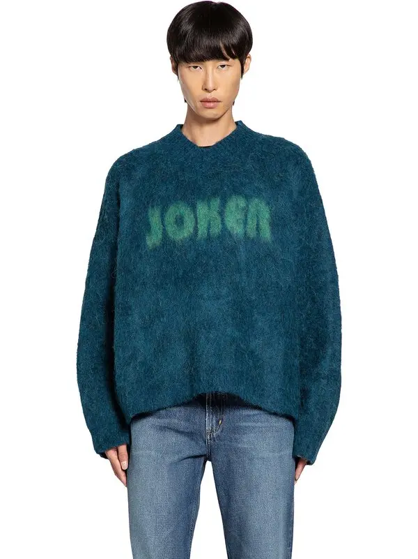 Martine Rose Brushed Mohair V-neck Jumper - Green