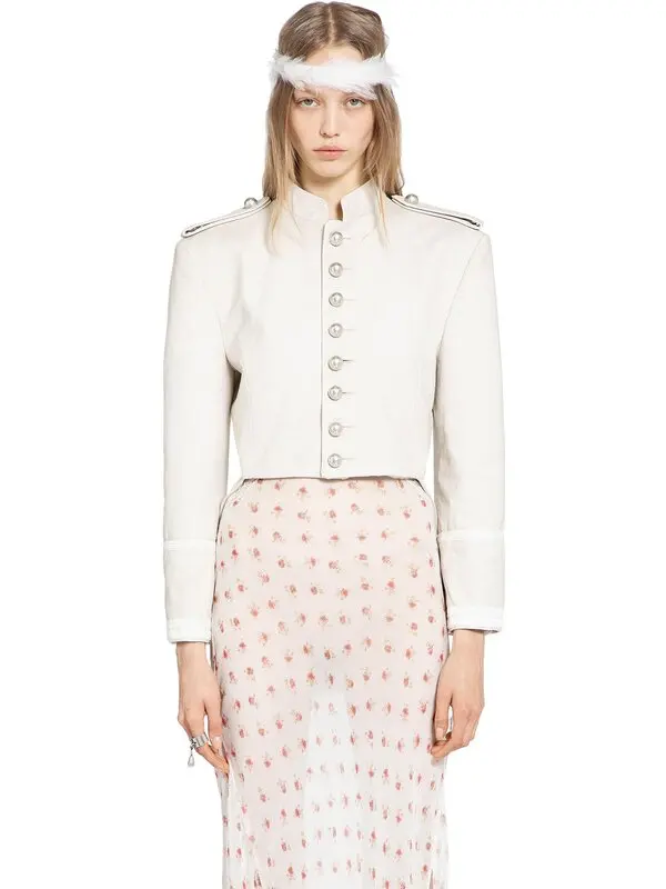 ANN DEMEULEMEESTER Harris Marsina Cropped Jacket - Beige