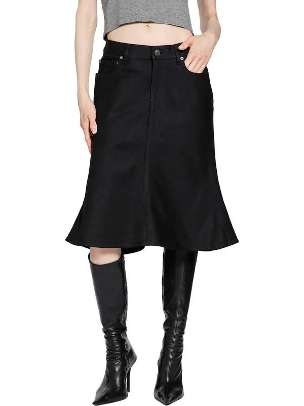 Balenciaga Godet Mini Skirt - Black