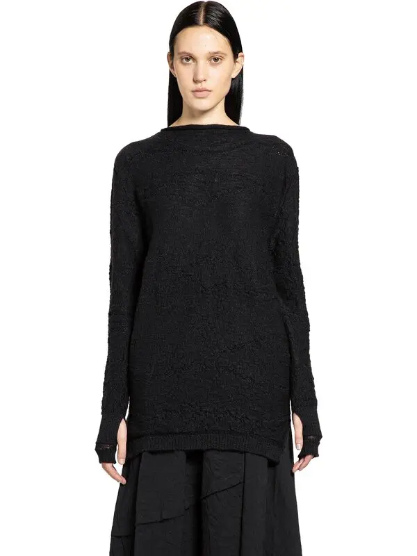 HALOS Textured Alpaca Wool Sweater - Black