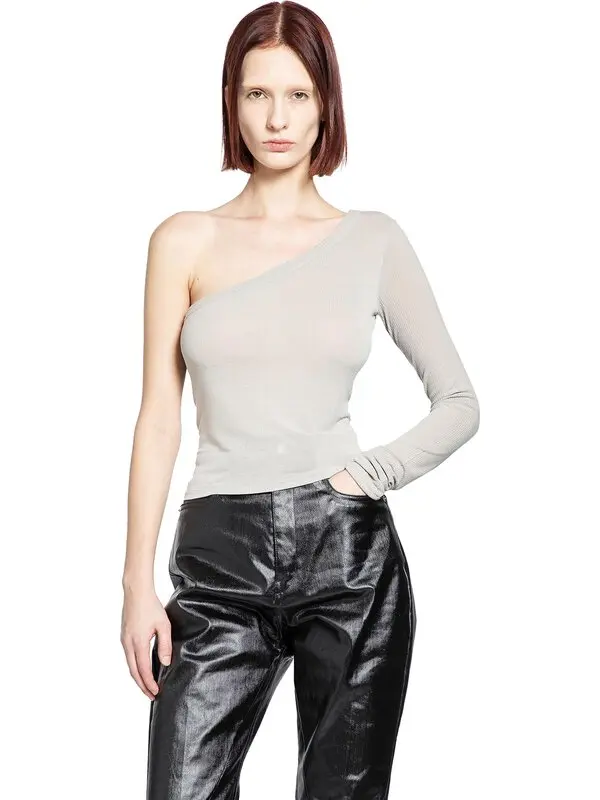 Rick Owens Viscose Silk Jersey One-shoulder Top - Grey