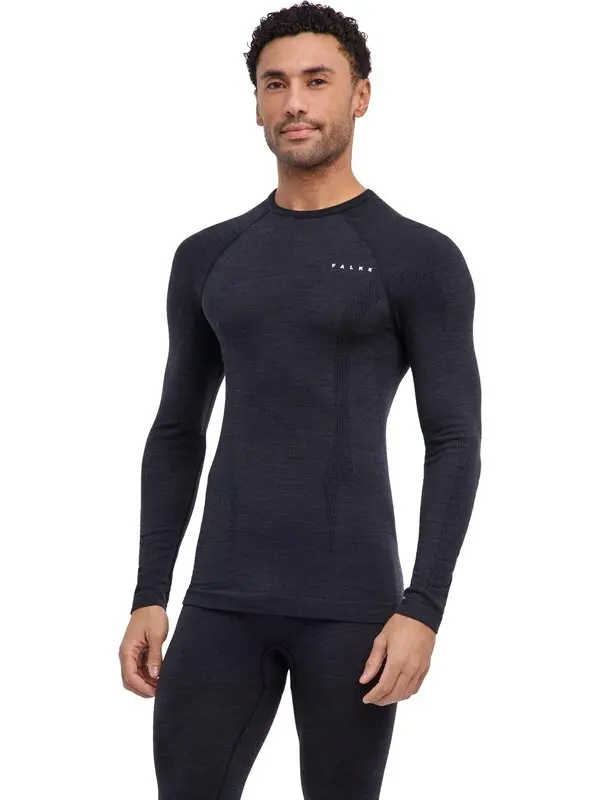 Falke Wool-tech Long Sleeve Base Layer - Black