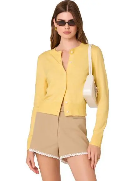 Astr The Label Mary Button Front Cardigan - Yellow