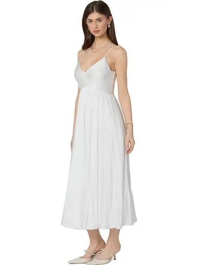 Astr The Label Maeve Pleated Midi Dress - White