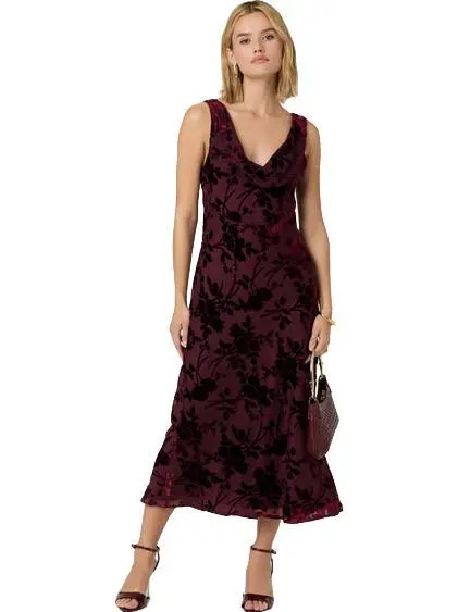 Astr The Label Floris Burnout Floral Maxi Dress - Wine