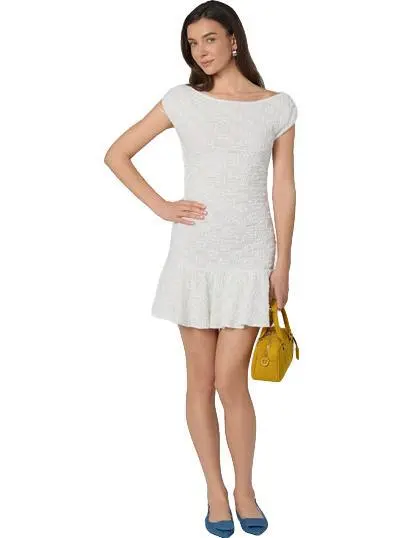 Astr The Label Jolene Lattice Knit Mini Dress - White