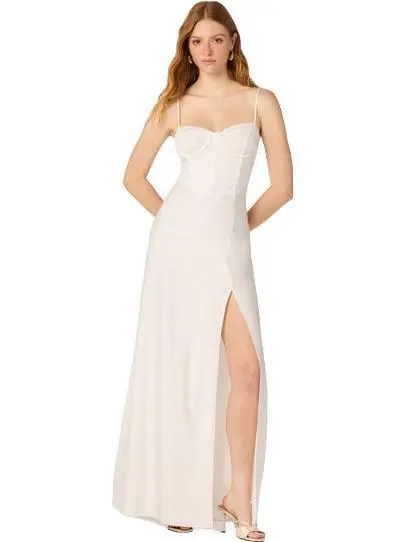 Astr The Label Zinnia Lace Bustier Maxi Gown - White