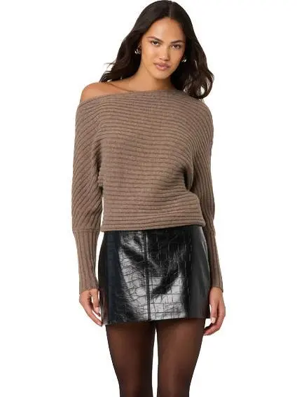 Astr The Label Savana Faux Croc Leather Mini Skirt - Black