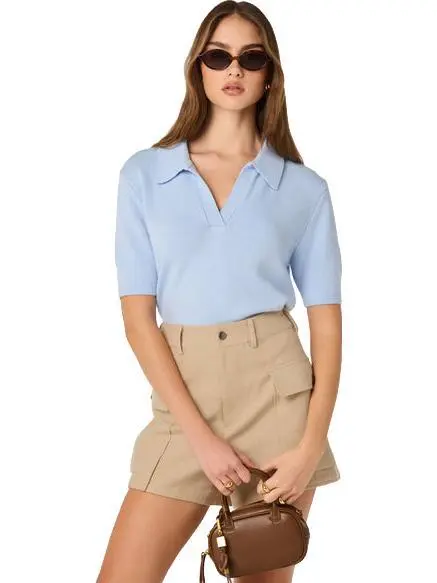 Astr The Label Brauwin Polo Sweater - Blue