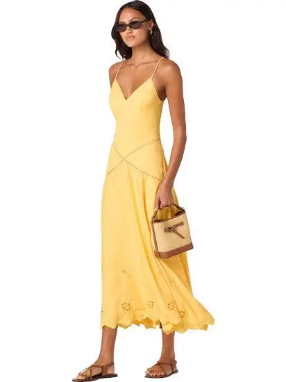 Astr The Label Lainey Eyelet Midi Dress - Mango