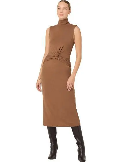 Astr The Label Riana Turtleneck Maxi Dress - Chestnut
