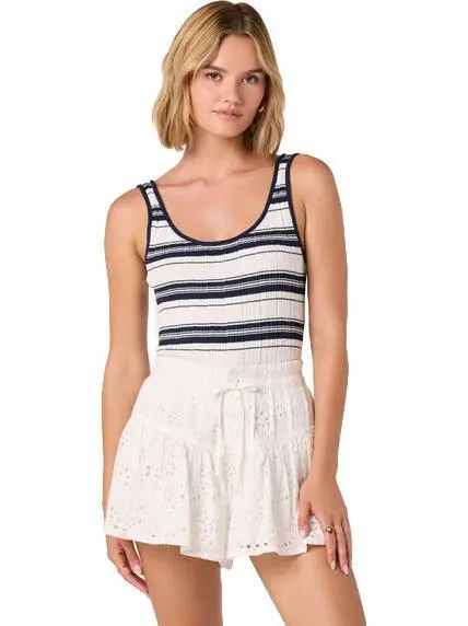 Astr The Label Adeeva Eyelet High-rise Shorts - White