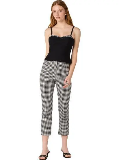 Astr The Label Alma Gingham Kick-flare Cropped Pants - Black Gingham